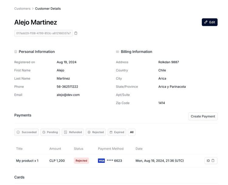 Customers - Rebill Docs