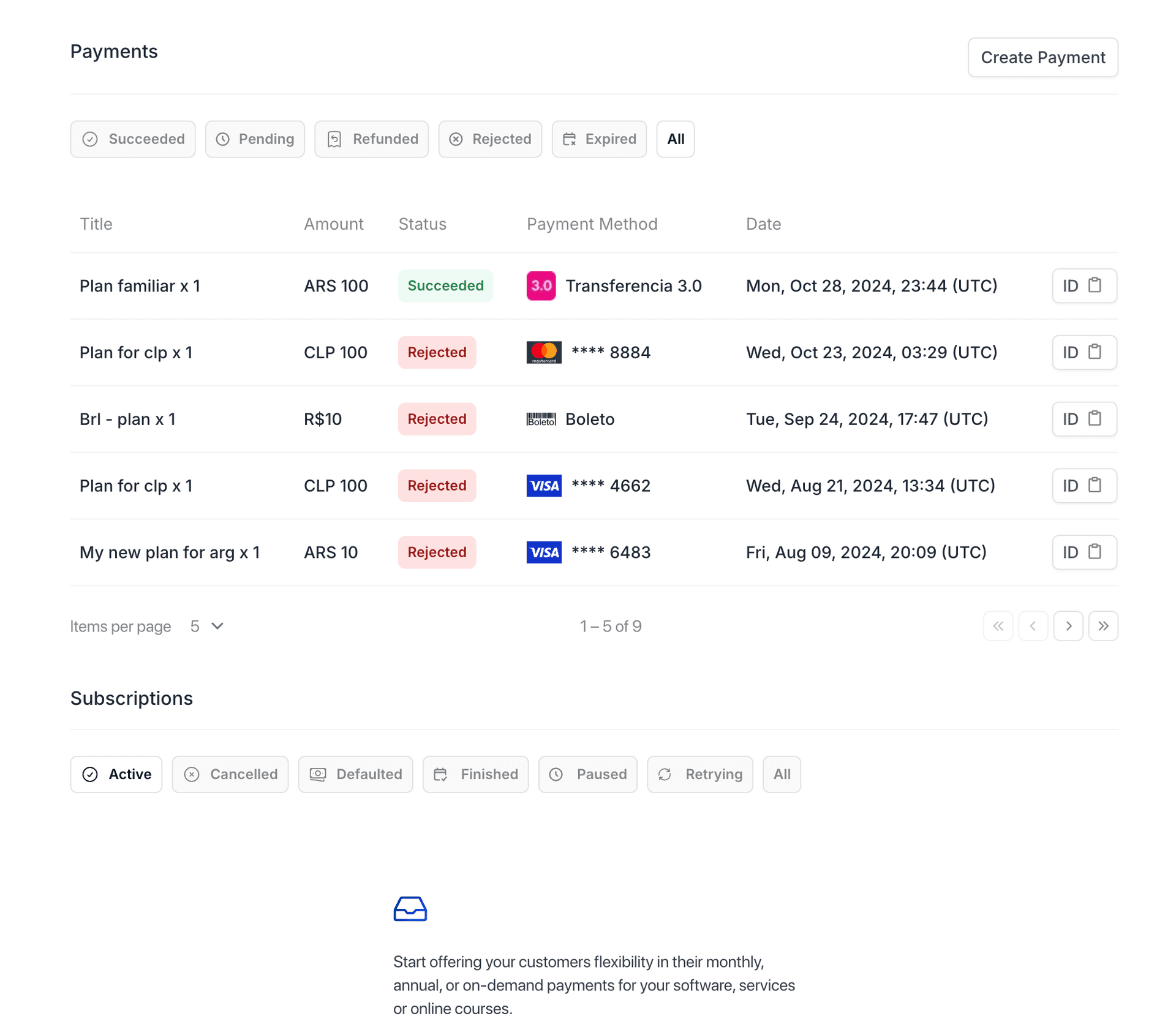 Customers - Rebill Docs