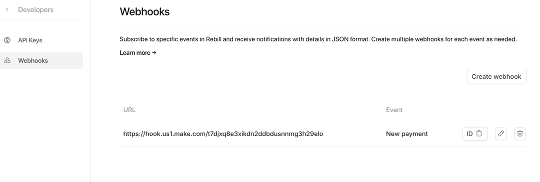 Webhooks - Rebill Docs