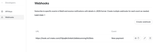 Webhooks - Rebill Docs